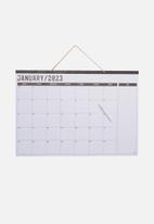 A1 2023 hanging calendar - black & white Typo Organisation ...