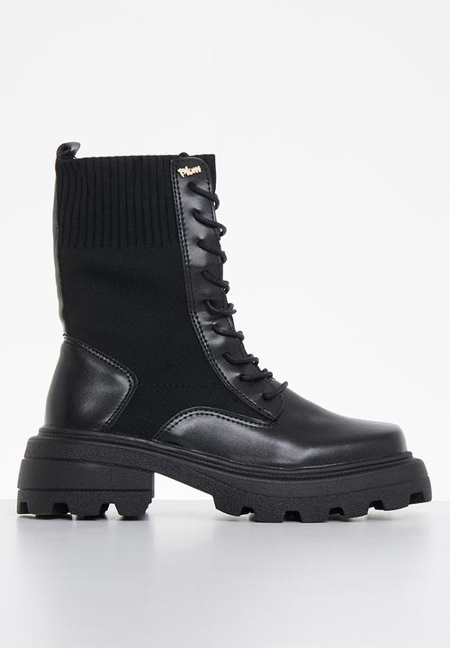 Nalpa lace-up combat boot - black