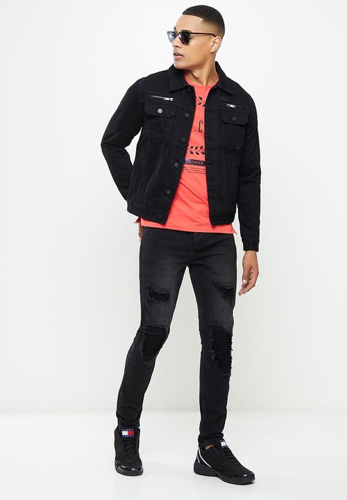 Colossal feather fit jeans - black