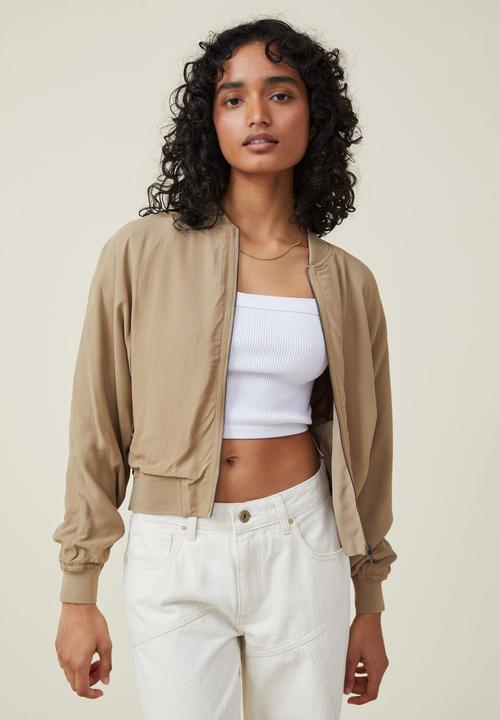 Lightweight drape bomber jacket - earthy sand Cotton On Jackets ...