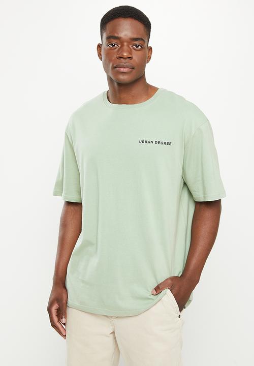 Urban oversized back print & front logo tee - iceberg green