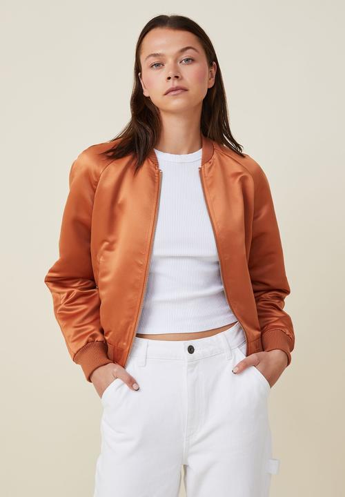 Satin bomber jacket - clay brown Cotton On Jackets | Superbalist.com