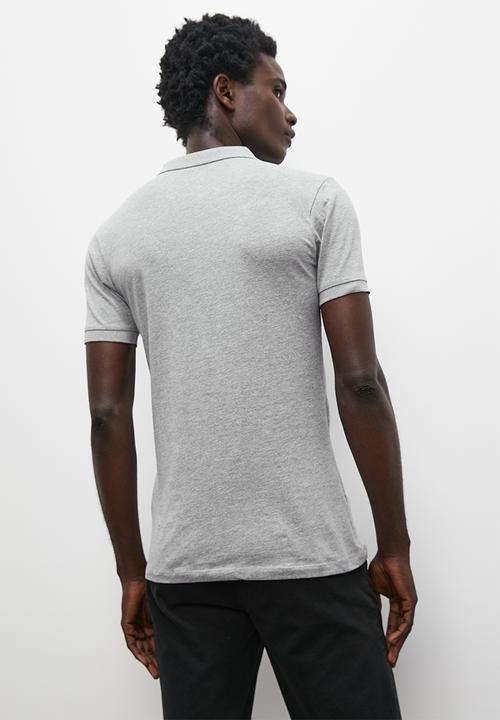 Muscle fit golfer - grey melange