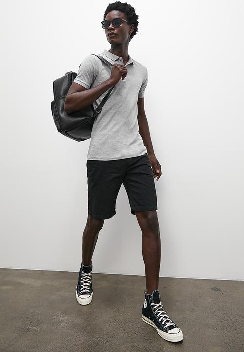 Muscle fit golfer - grey melange