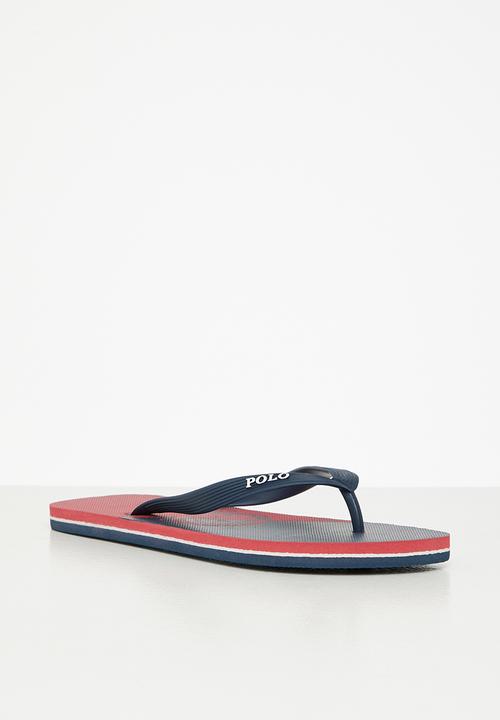 Crest colour block flip flop - red