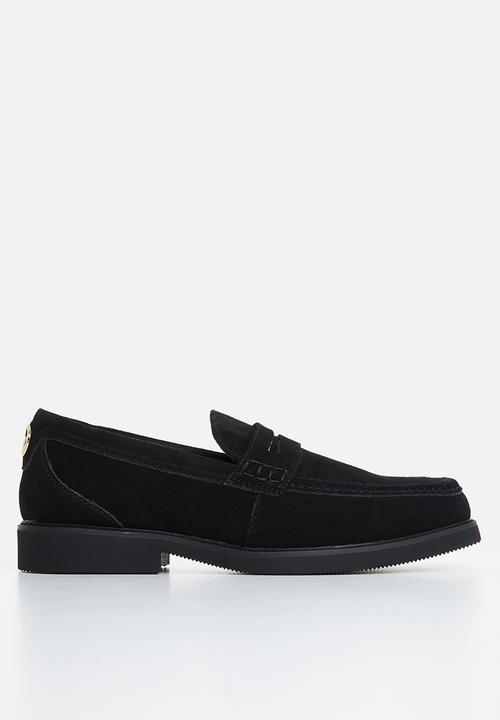 J franklin genuine suede loafer - black