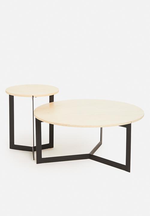 Round nested side tables - black