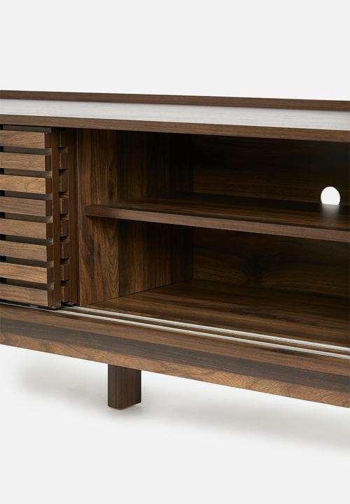 Slatted tv unit - natural