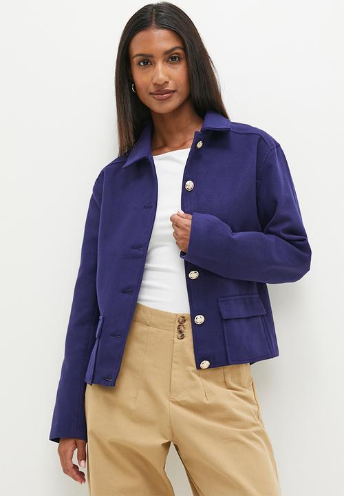 Collared melton jacket - midnight blue edit Jackets | Superbalist.com