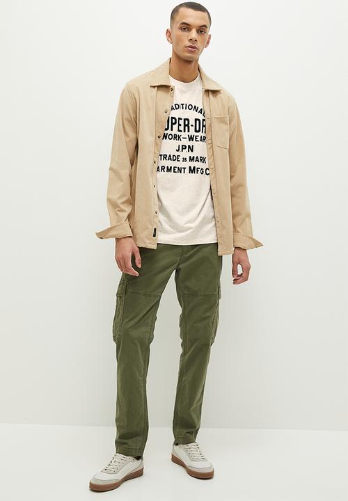 Athletic script graphic tee - oat cream marl