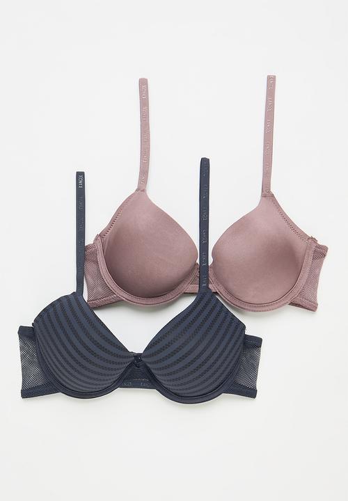 2 pack bra - stone navy/chai mocca