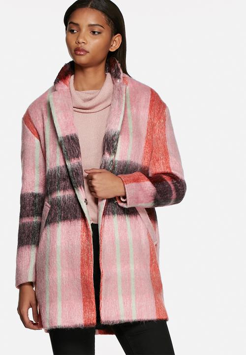 Check coat - pink & black check