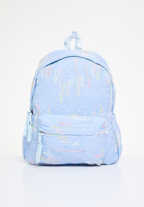Embroidered backpack - light blue