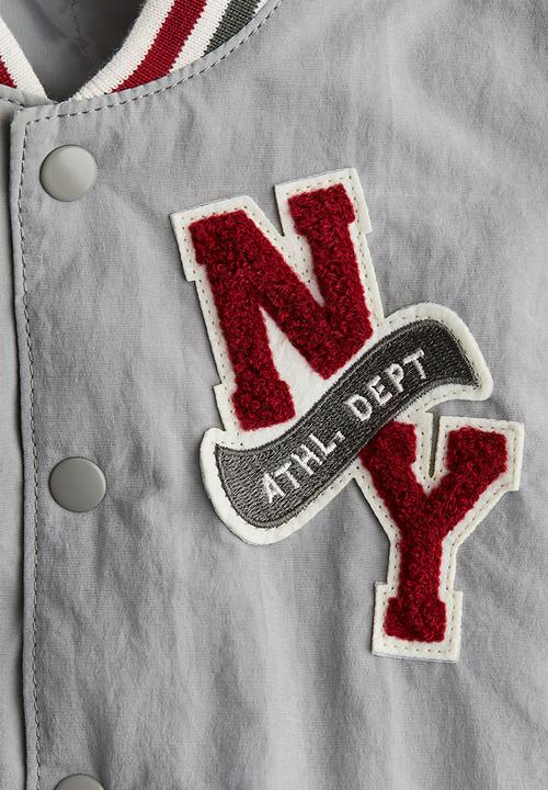 Padded baseball jacket - light grey/ny - 1236077001