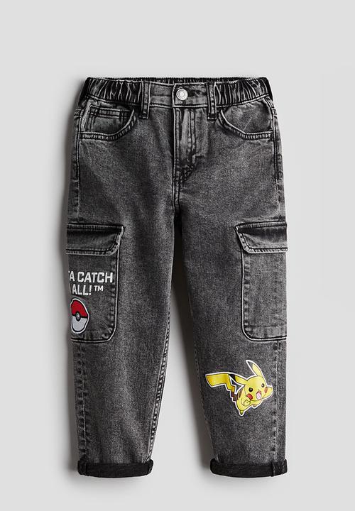 Motif-detail cargo trousers - black/pokémon - 1253584001