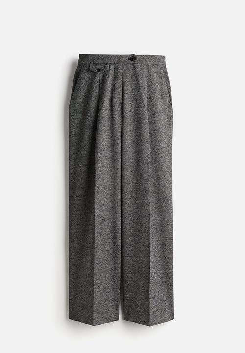 Crease-leg trousers - dark grey marl - 1244602001