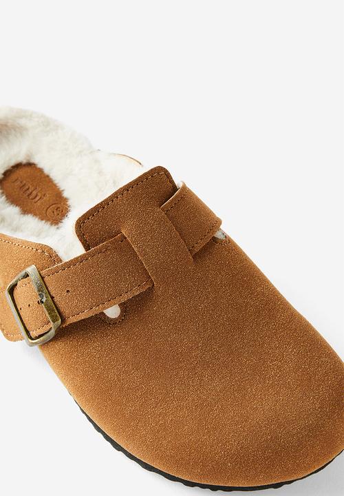 Rex buckle mule - desert tan cosy