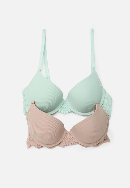 2 pack T-shirt bra - harbour green/mocca