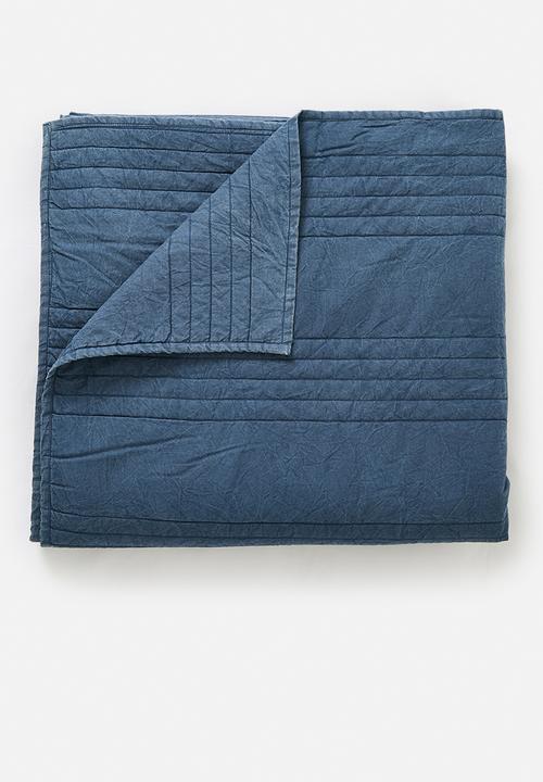 Cotton Stone Washed Quilt - Indigo