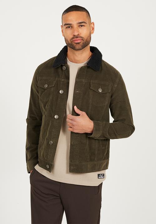 Cord Jacket - Khaki Cord/ Black Borg