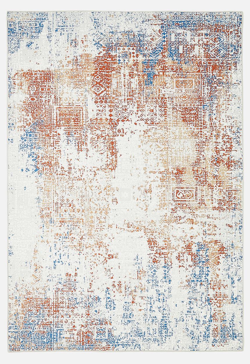 Option rug - distressed rust & blue