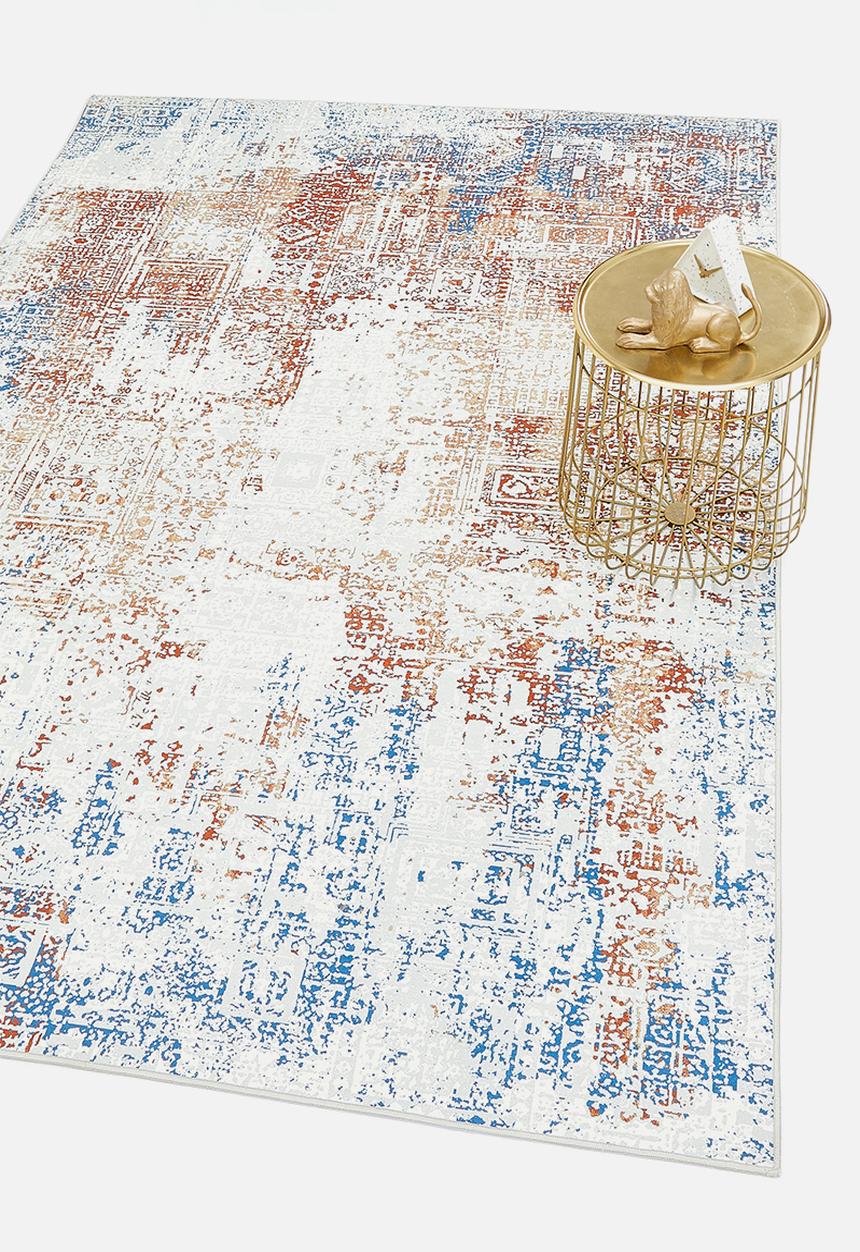 Option rug - distressed rust & blue