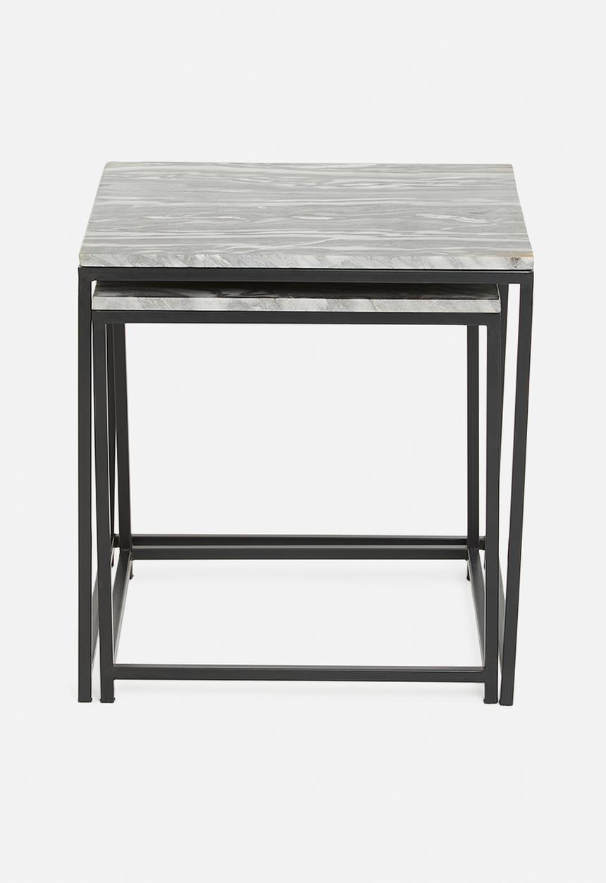Geneva marble nested coffee tables - set of 2
