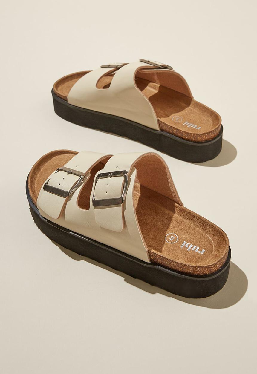 Rex flatform buckle slide - ecru
