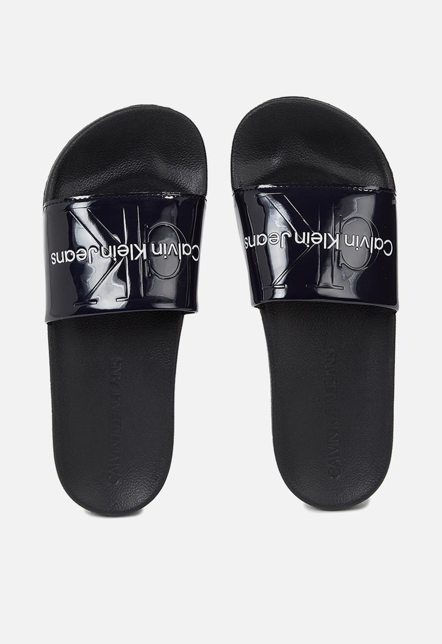 Slide metallic monologo - metallic blue