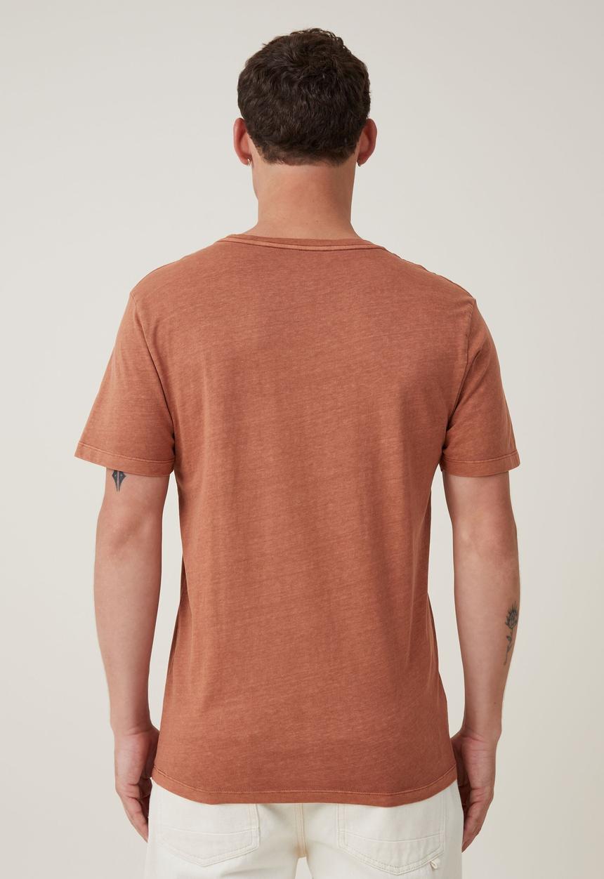 Organic regular fit crew T-shirt - terracotta