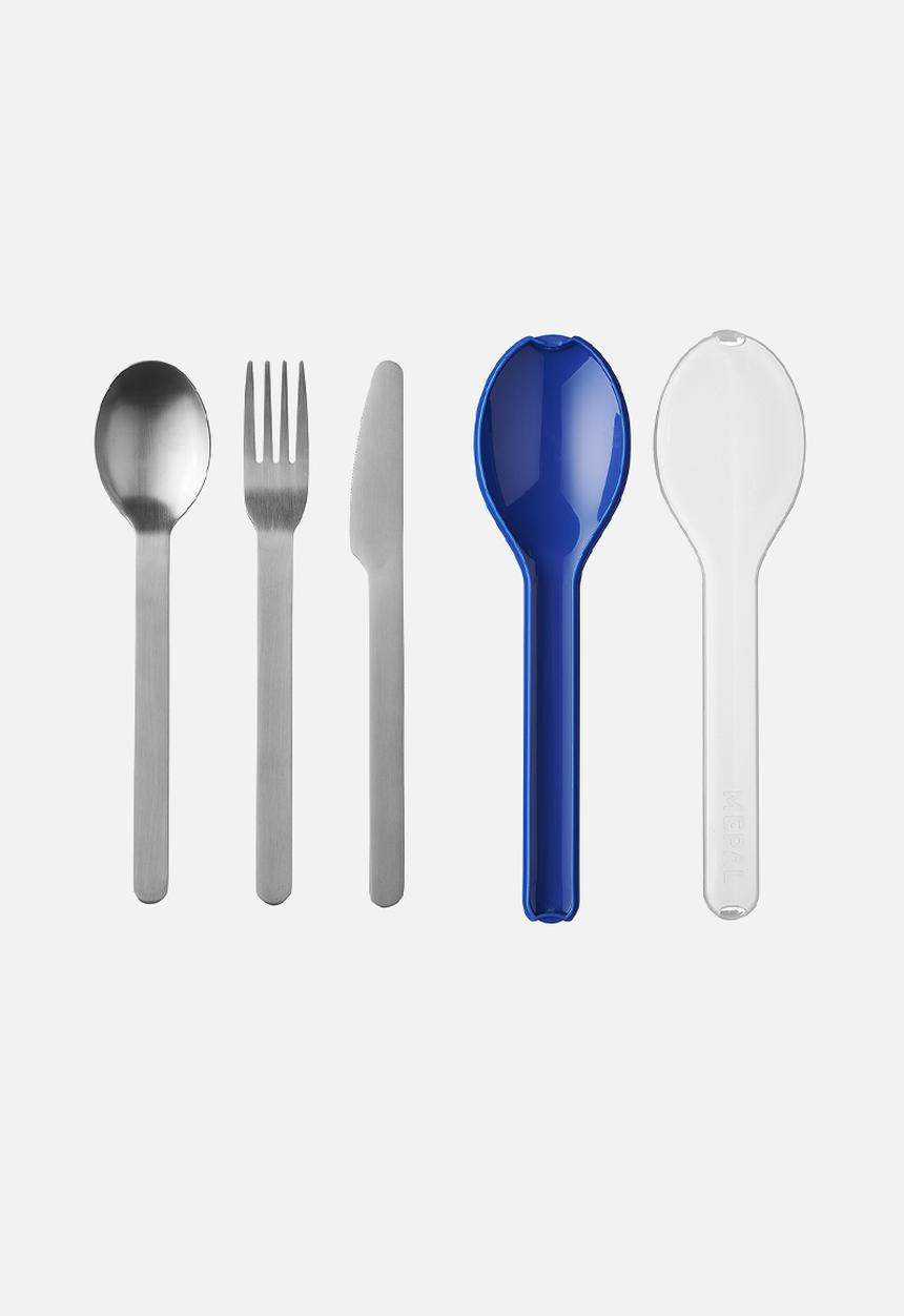 Mepal Ellipse 3 Piece Cutlery Set & Case - Vivid Blue