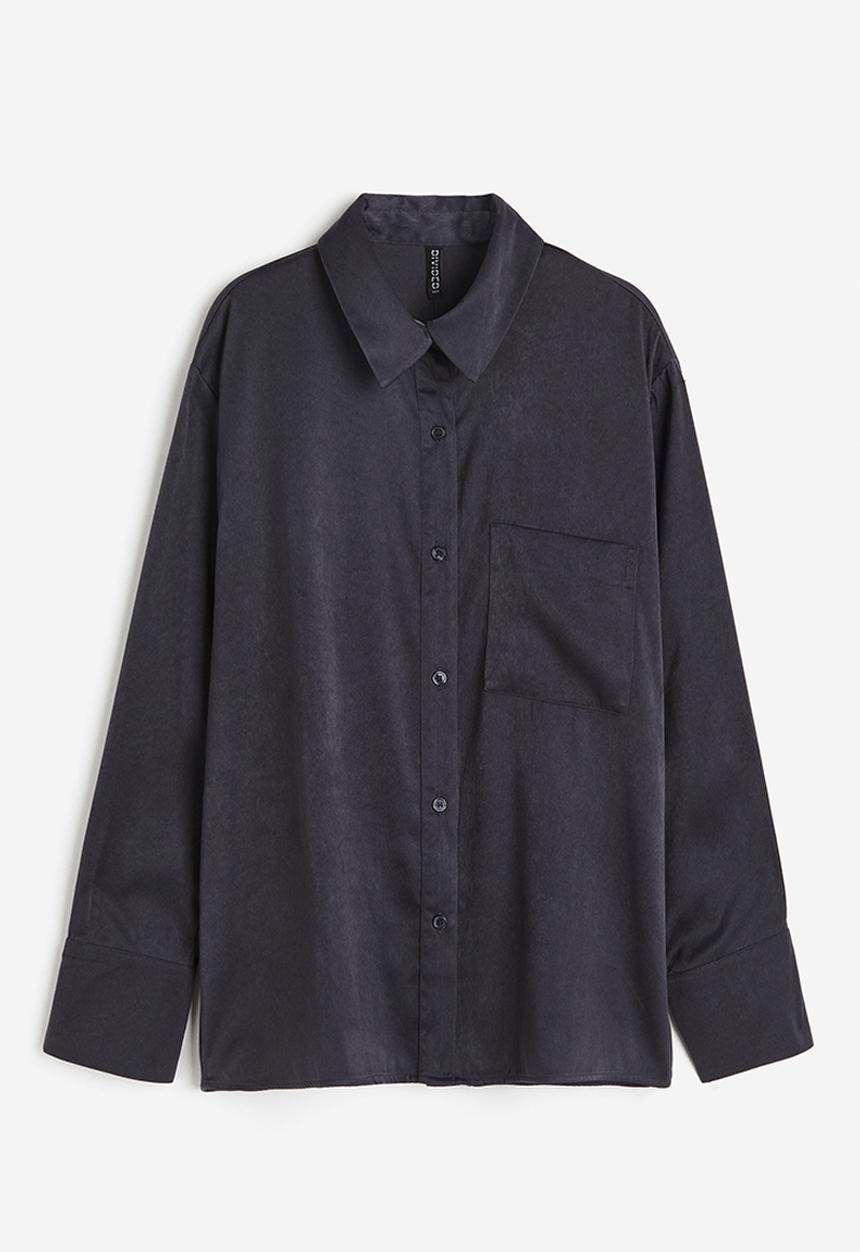 Shirt with a sheen - grey - 1155480001