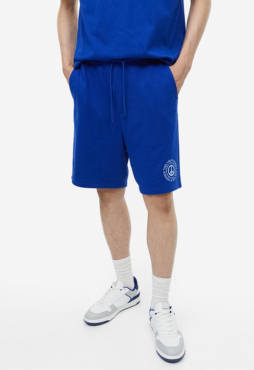 Coolmax® loose fit sweatshorts - Bright blue/Peace symbol - 1198495001