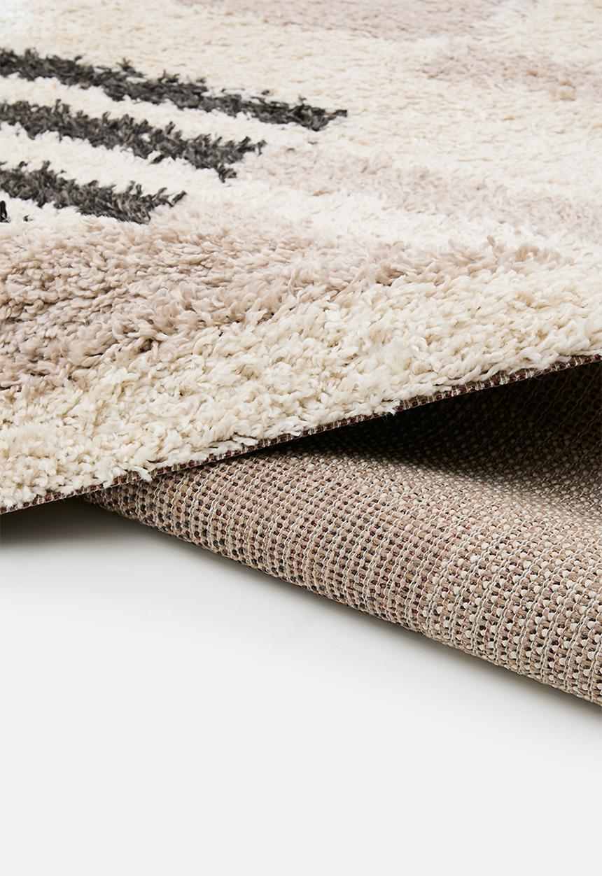 Shaggy Rug Linear - Black1