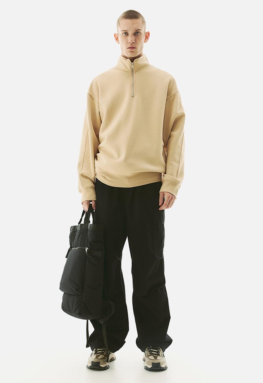 Thermolite® loose fit zip-top sweatshirt - beige - 1116078005