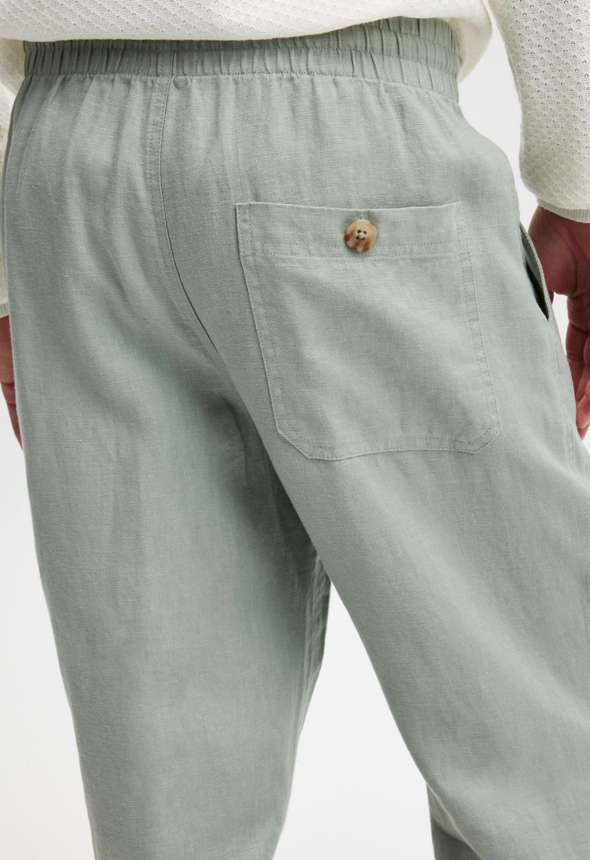 Linen pant - washed military