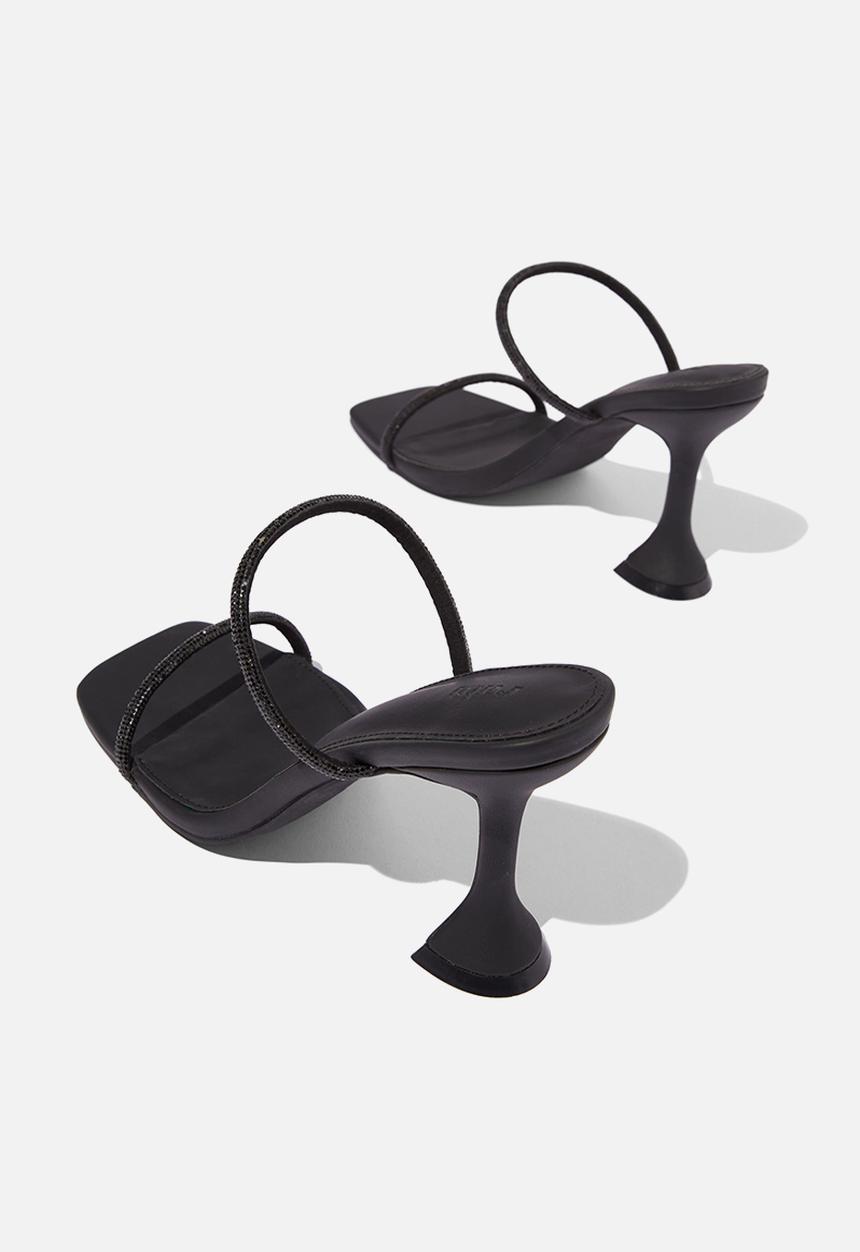 Dotti double strap mule - black diamante