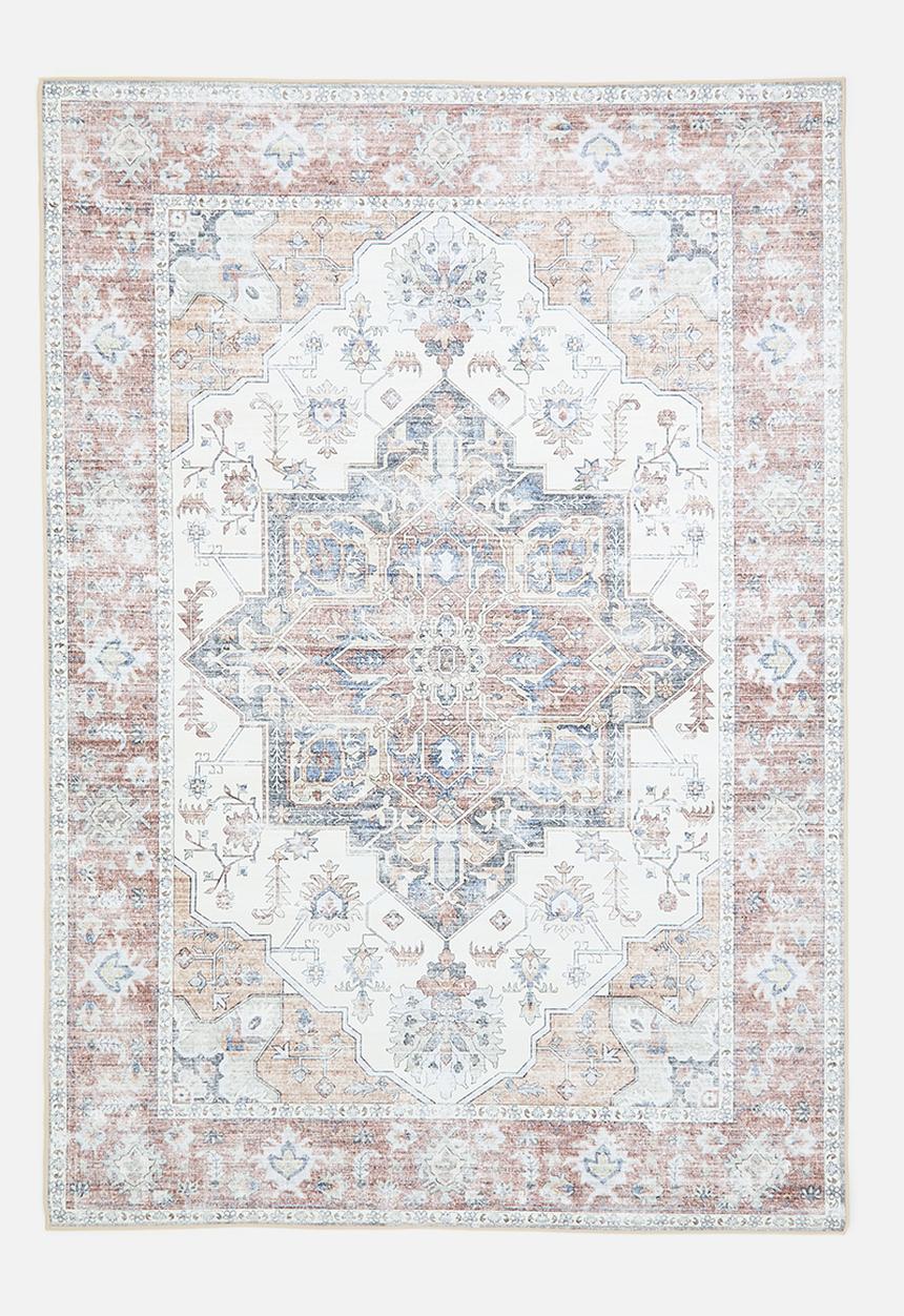 Ezra printed Rug - Antique Rust & Grey