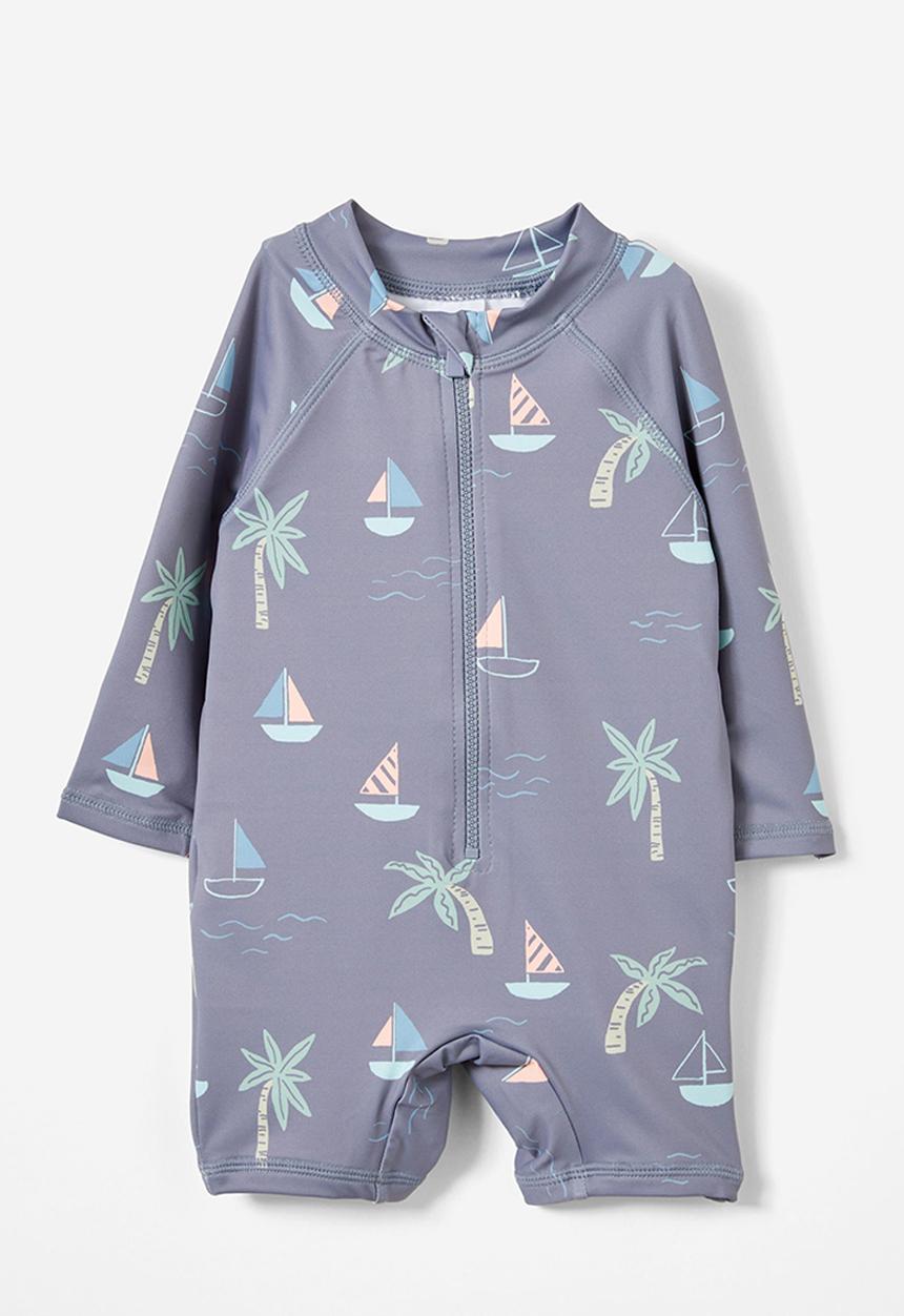 Cameron long sleeve swimsuit - steel/sail away
