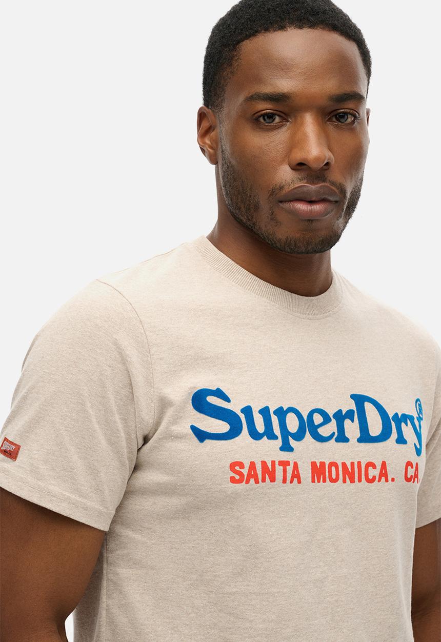 Venue Duo Logo T Shirt - Lavin Beige Marl