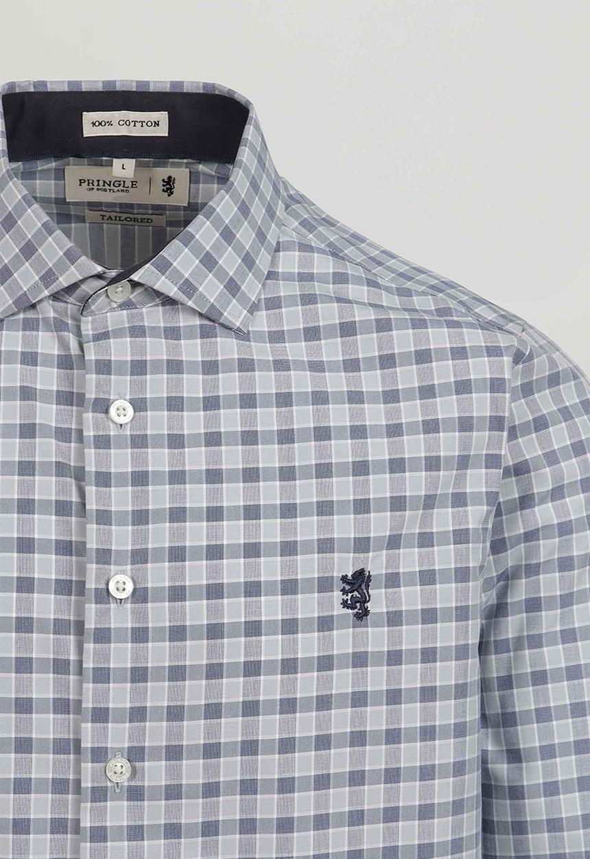 Steven Pringle L/S Tailored Shirt - Blue