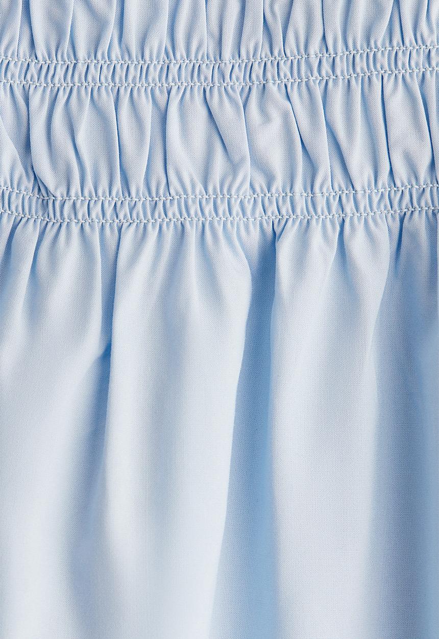Smock-detail poplin dress - light blue - 1267375004