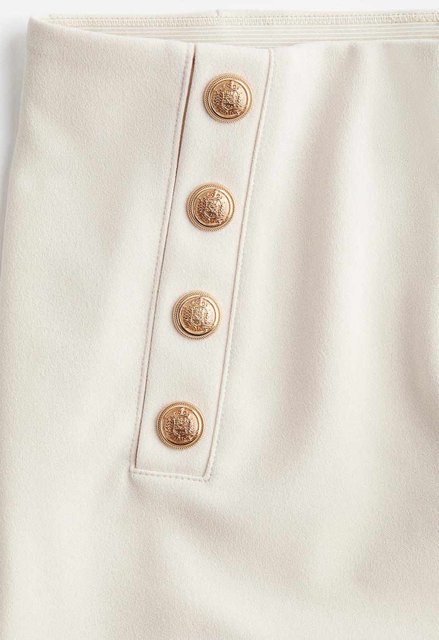 Button-front trousers - cream - 1133068018