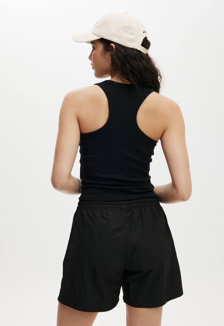 Active Core Rib Racer Tank - Black