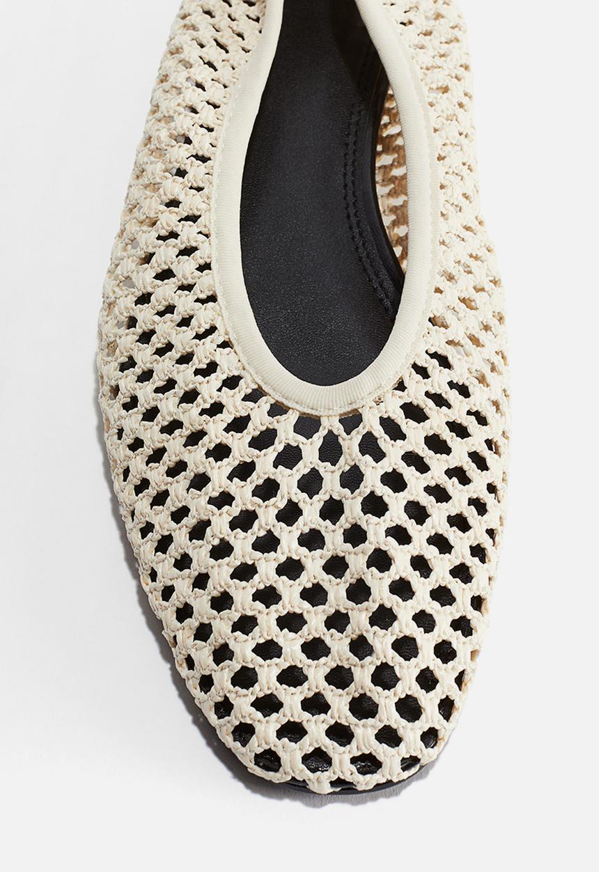 Braided ballet pumps - light beige - 1269845002