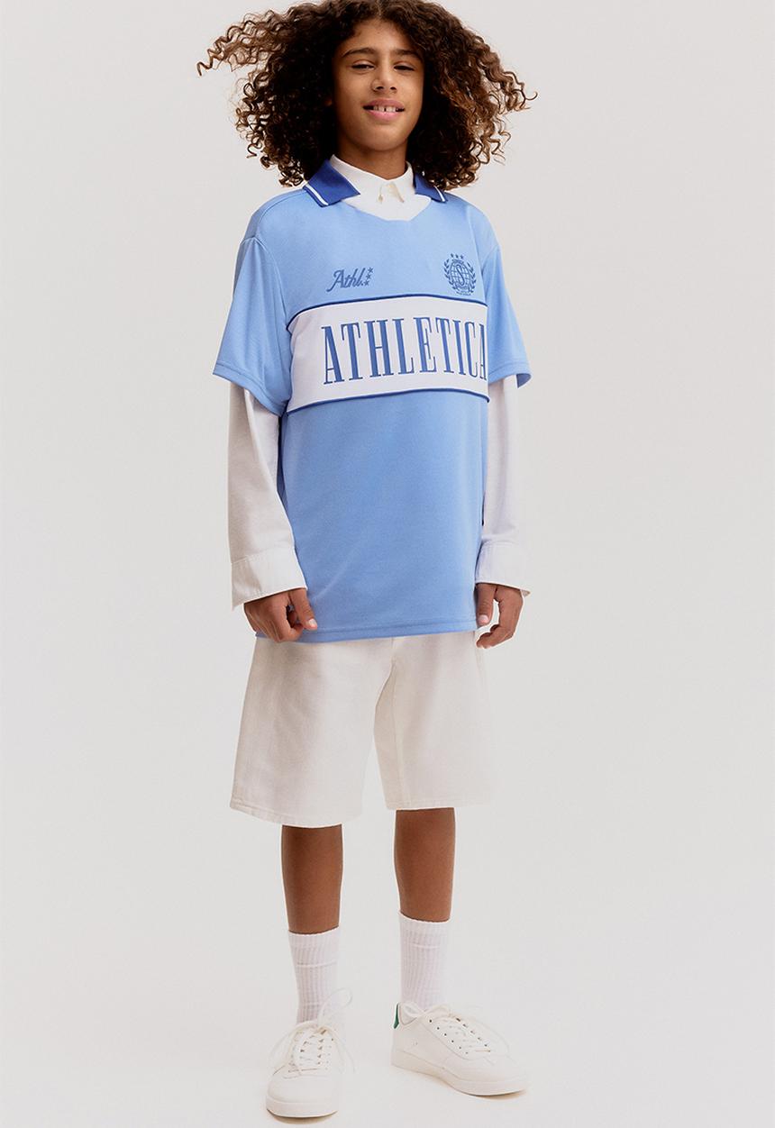 Collared football shirt - light blue/athletica - 1288965001