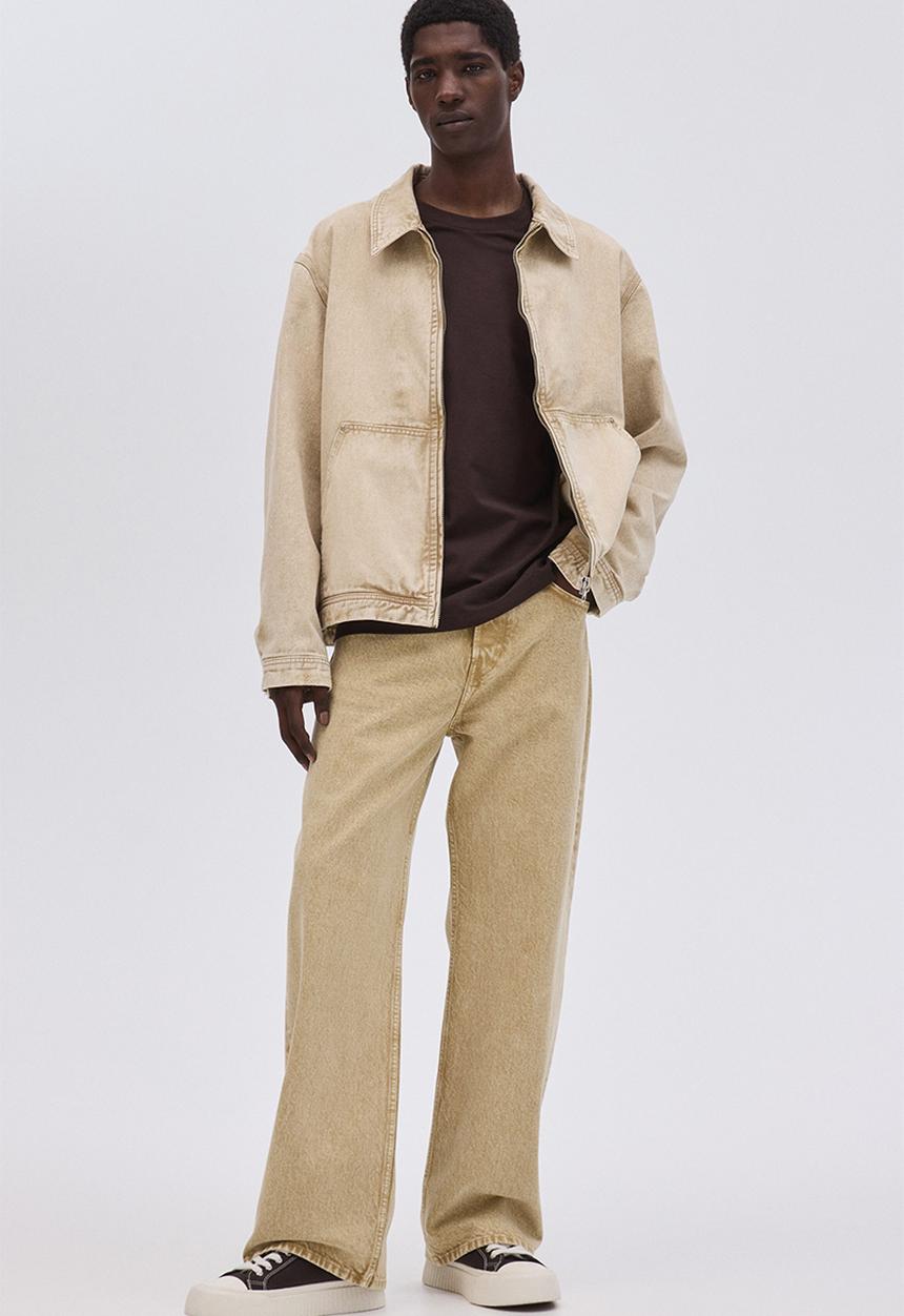 Loose straight jeans - beige - 1280809001