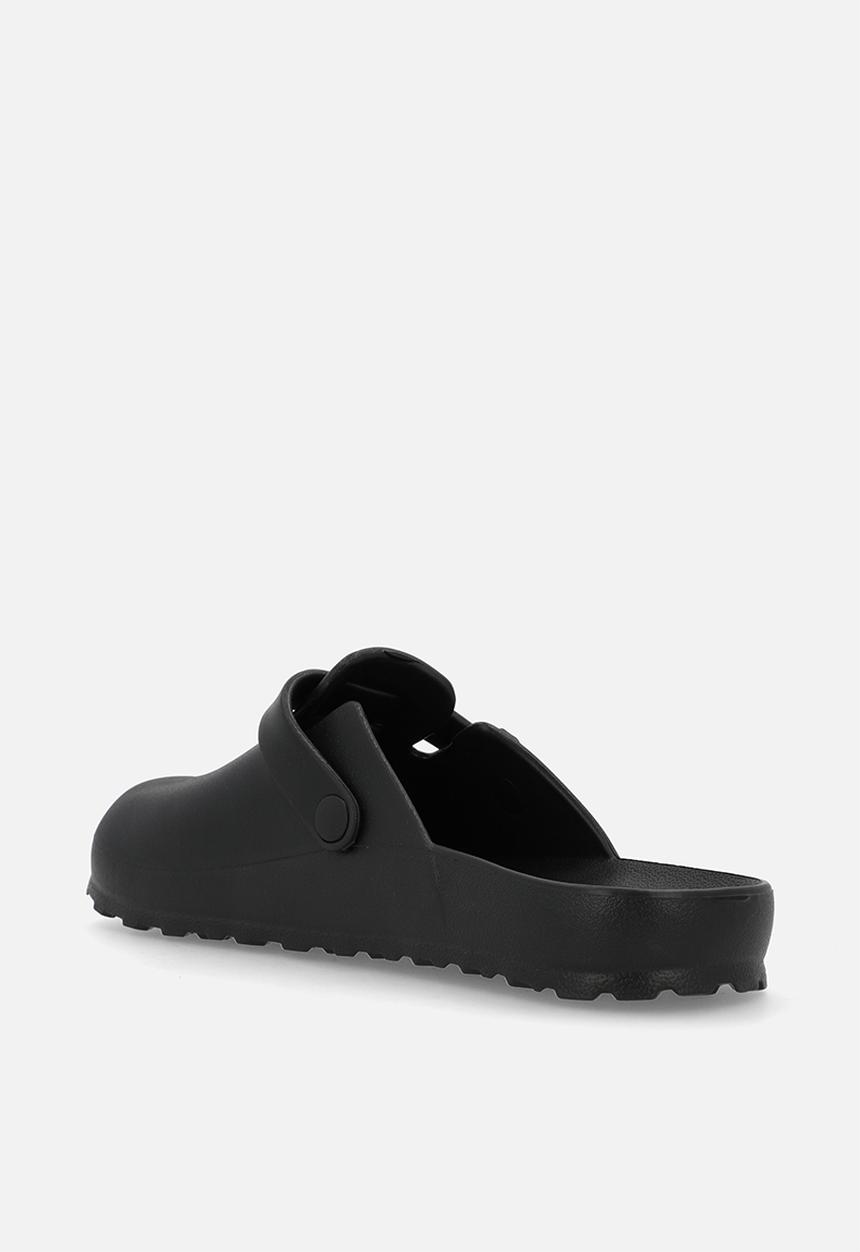 EVA Closed Toe Buckle Slide - Black