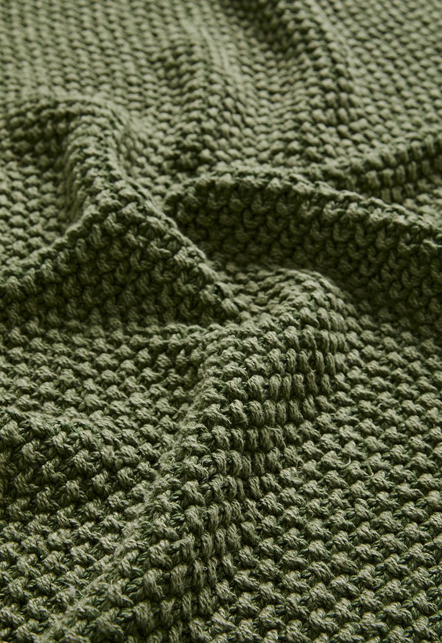 Stonewashed Knit Throw Olive