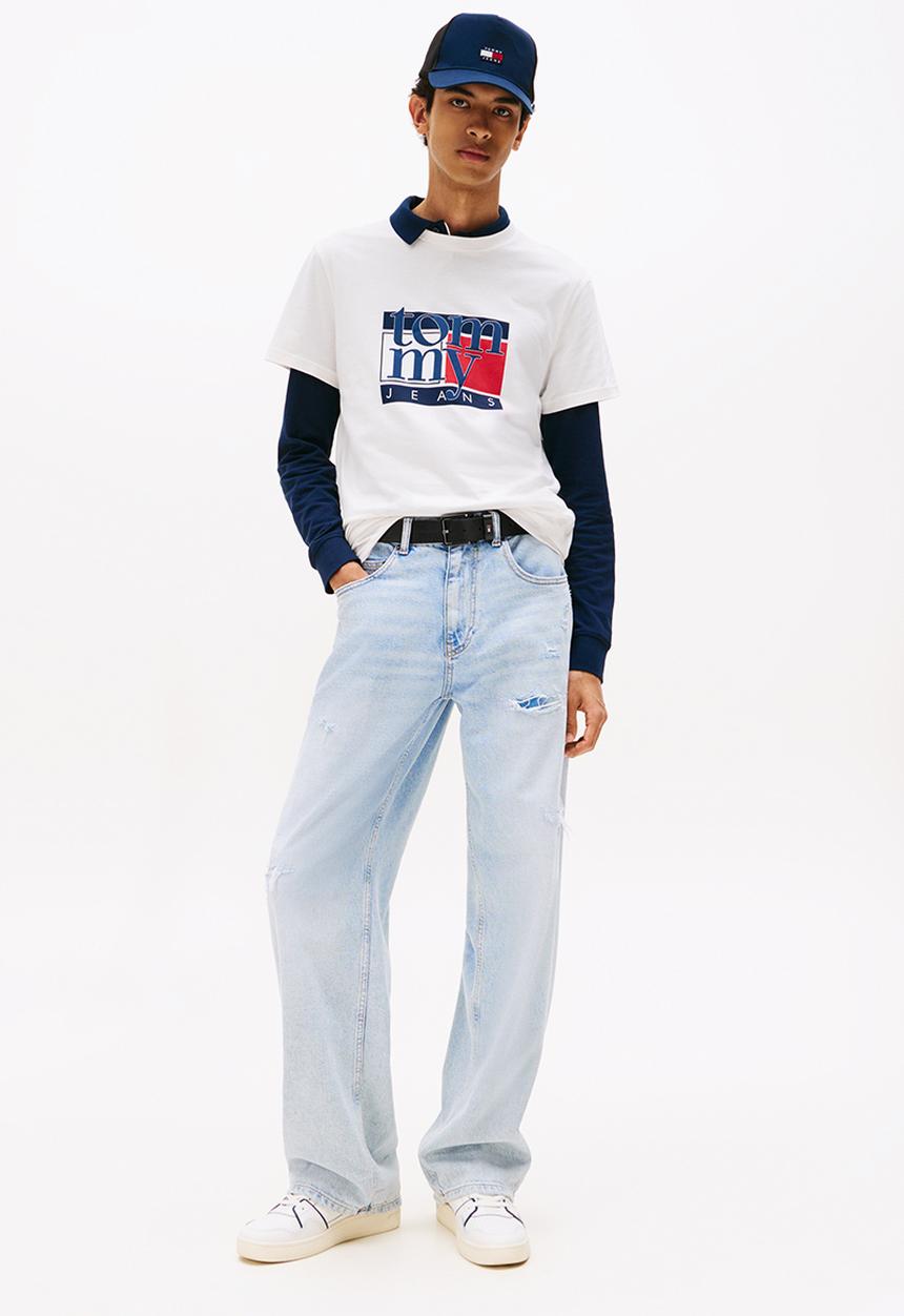 Tjm Slim Rwb Flag Tee Ext - Ancient White